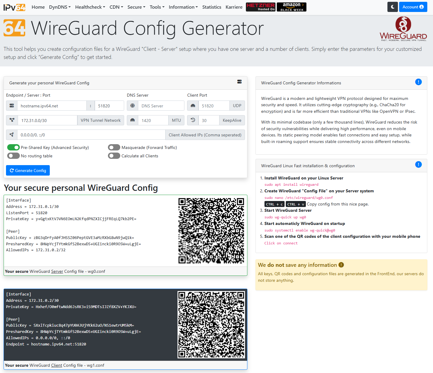 WireGuard Config Generator - wg0.conf alles einfach erklärt